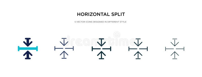 Horizontal Split Icon in Different Style Vector Illustration. Two ...