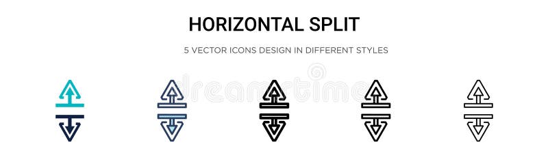 Horizontal Split Icon in Filled, Thin Line, Outline and Stroke Style ...