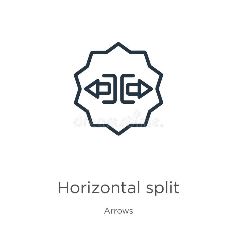 Horizontal Split Icon. Thin Linear Horizontal Split Outline Icon ...