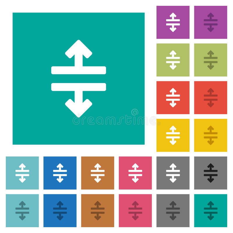 Horizontal Split Tool Square Flat Multi Colored Icons Stock Vector ...