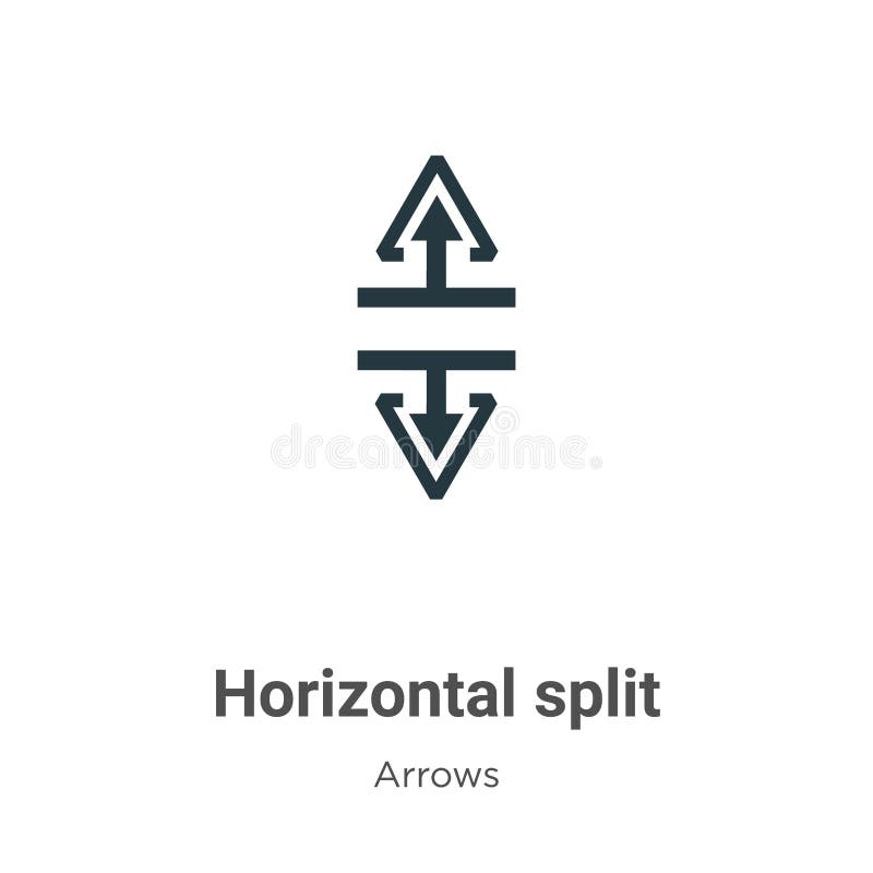 Horizontal Split Vector Icon on White Background. Flat Vector ...