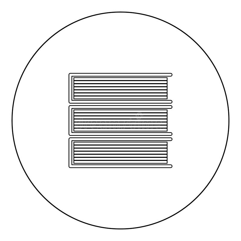 Horizontal Stack of Books Icon Black Color in Circle Stock Vector ...
