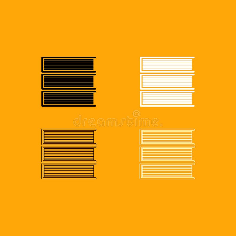 Horizontal Stack of Books Icon Black Color in Circle Stock Vector ...