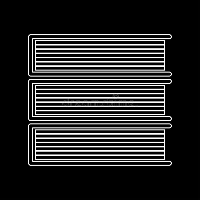 Horizontal Stack of Books White Color Icon . Stock Vector ...