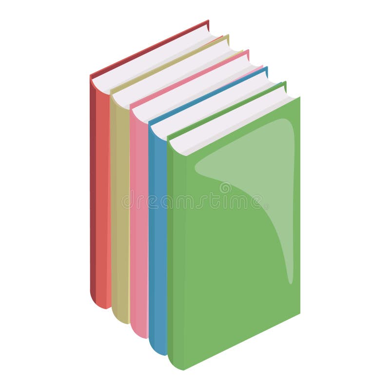 Horizontal Stack of Colored Books in Isometric.education Infographic ...