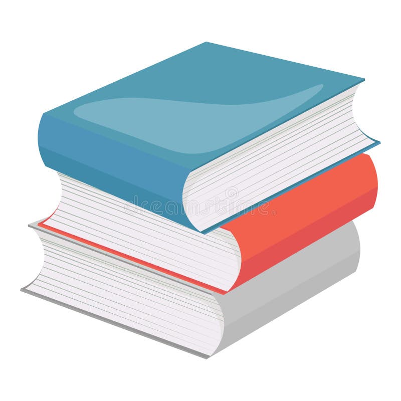 Horizontal Stack of Colored Books in Isometric.education Infographic ...