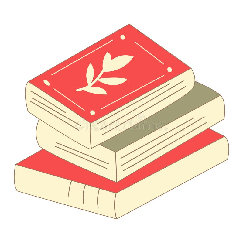 Horizontal Stack of Colored Books. a Set of Book Icons in a Flat Design ...