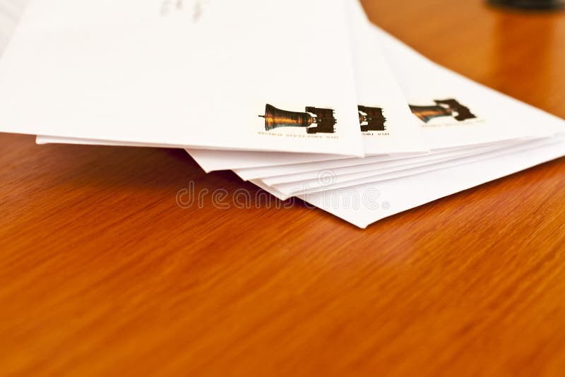 Horizontal Stack of Letters Stock Photo - Image of envelope, stationary ...