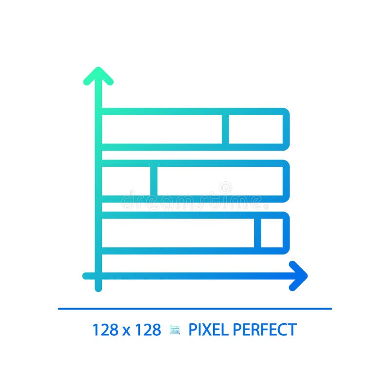 Horizontal Stacked Column Chart Gradient Linear Vector Icon Stock ...