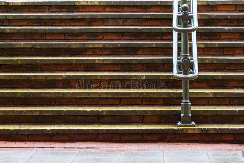 Horizontal Steps and Metal Handrail Stock Image - Image of light, metal ...