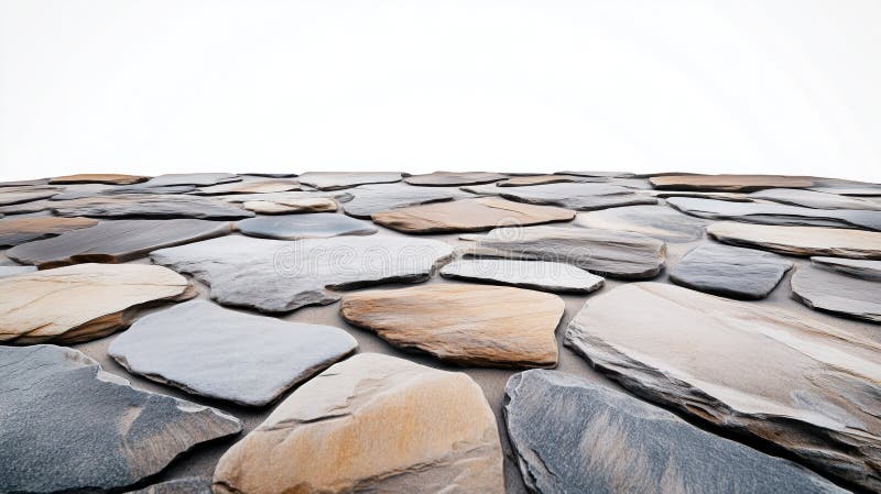 Horizontal Stone Floor Pattern Isolated on White Background Showcasing ...