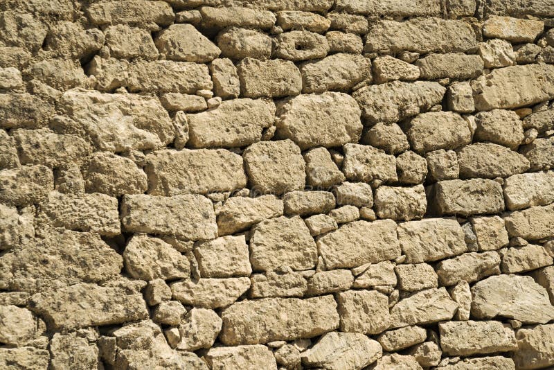 Horizontal Stone Wall in Greece Made of Large Stone Stock Photo - Image ...
