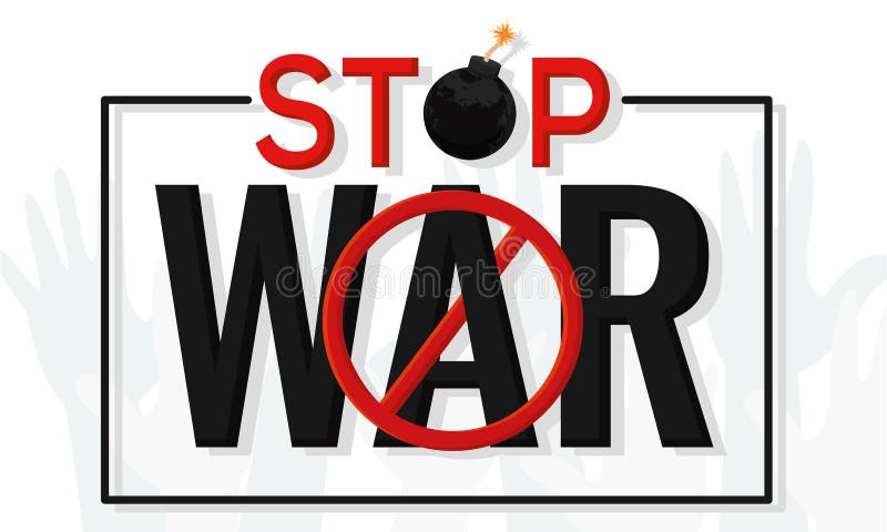 Horizontal Stop War Concept Poster Vector Stock Vector - Illustration ...