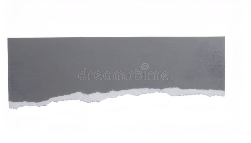 Horizontal Strip of Gray Ripped Paper with Copy Space, Isolated on ...
