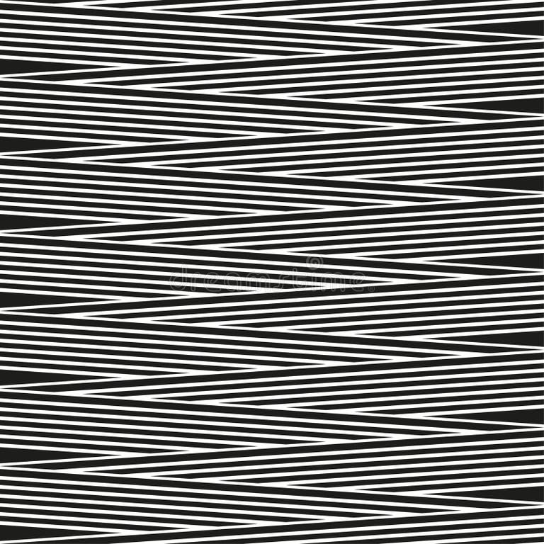 Horizontal Stripe Shape. Wavy Line Figure. Vector Monochrome Pattern ...