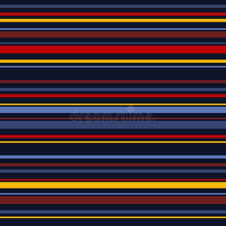 Horizontal Stripes Seamless Pattern. Simple Vector Colorful Lines ...