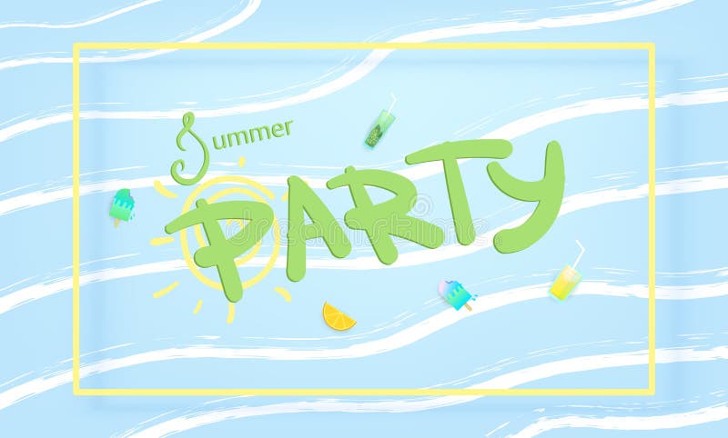 Horizontal Summer Party Flyer. Vector Illustration. Stock Vector ...