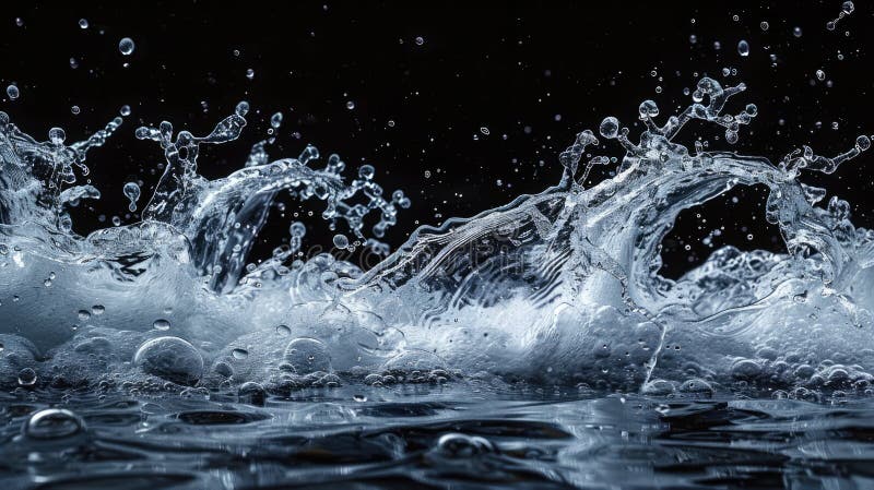 Horizontal Swirling Water Splash Stock Illustration - Illustration of ...