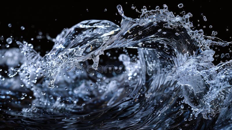 Horizontal Swirling Water Splash Stock Illustration - Illustration of ...