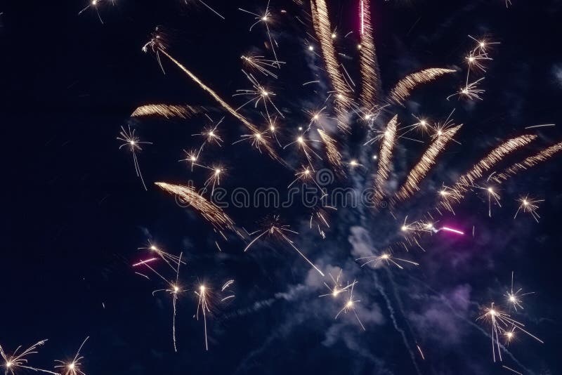 Horizontal Swirls of Color and Light from Firework Stock Photo - Image ...