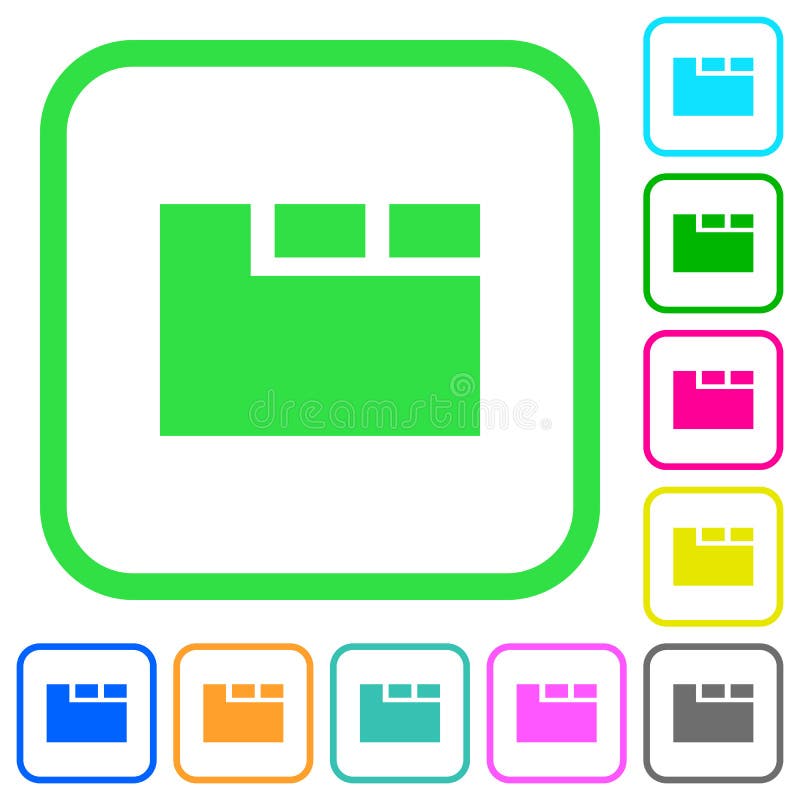 Horizontal Tabbed Layout Active Vivid Colored Flat Icons Stock Vector ...