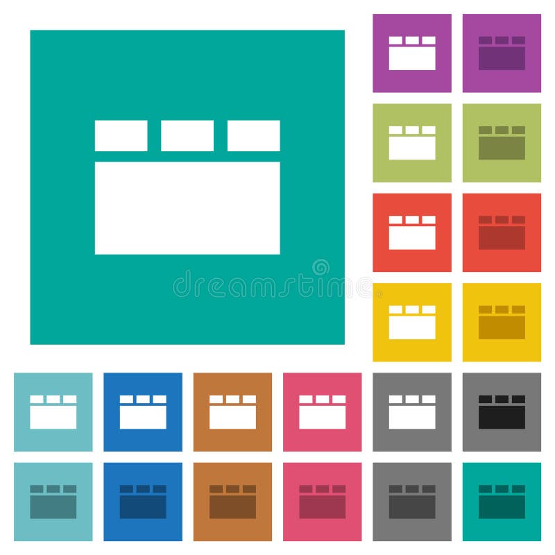 Horizontal Tabbed Layout Square Flat Multi Colored Icons Stock Vector ...