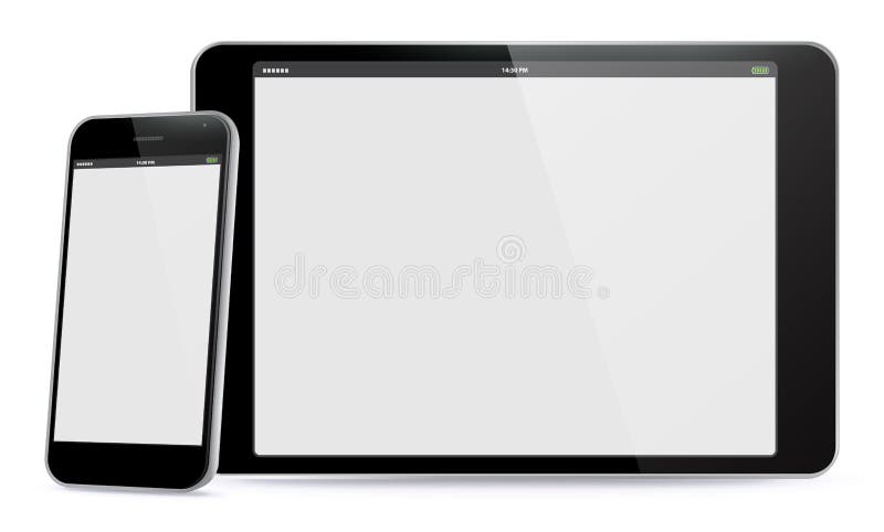 Mobile Phone and Tablet PC Vector Illustration. Stock Vector ...