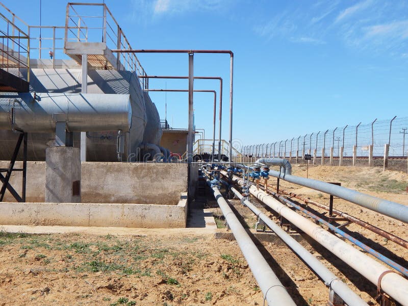 Horizontal tanks. stock image. Image of outdoors, stainless - 73496885