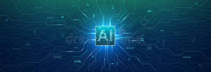 Horizontal Technology Banner. Abstract Tech Blue-green Background Stock ...