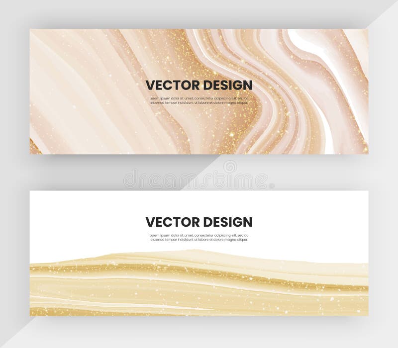 Horizontal Templates Banners with Brown Watercolor Texture Stock ...