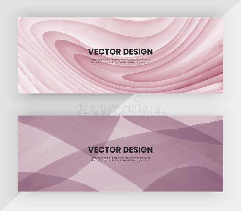 Horizontal Templates Banners with Purple Watercolor Texture Stock ...