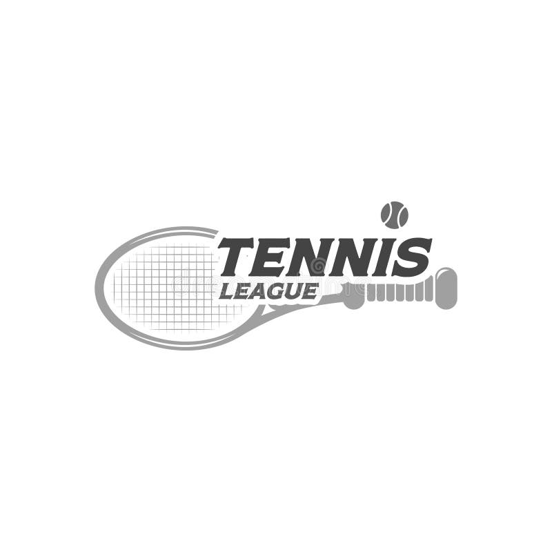 Horizontal Tennis Racket Logo Template with Typography Tennis League ...