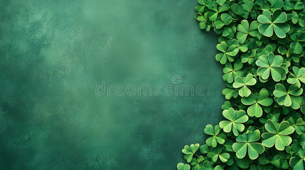 Horizontal Text Banner with Clover and Blank Space for Text, St ...