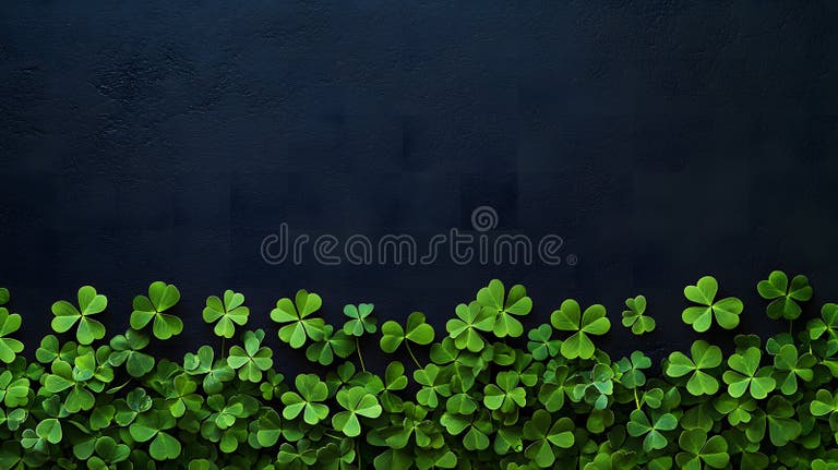 Horizontal Text Banner with Clover and Blank Space for Text, St ...