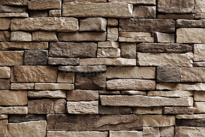 Horizontal Texture of the Asymmetrical Stones Wall Stock Image - Image ...