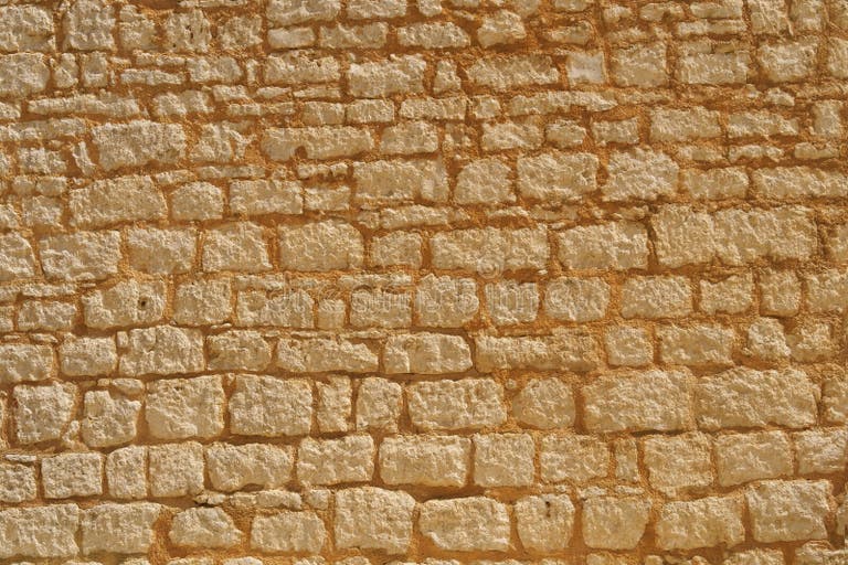 Horizontal Texture of an Old Wall Made of Rubble Stone, Brown Sandstone ...