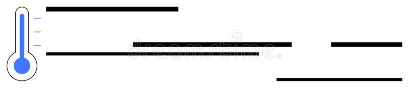Horizontal Thermometer with Blank Lines for Temperature Measurement in ...