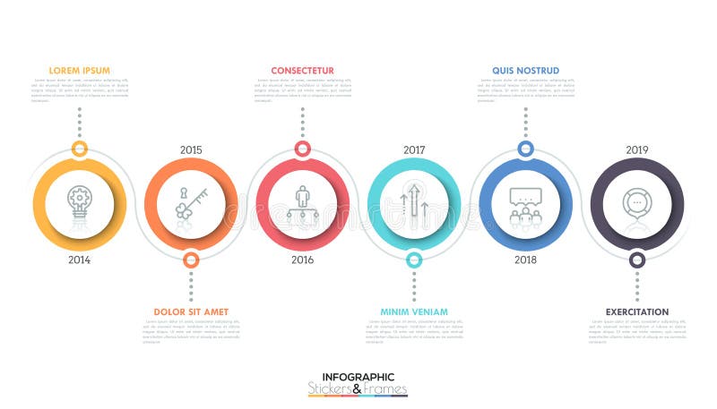 Horizontal Timeline with Month Indication Stock Vector - Illustration ...