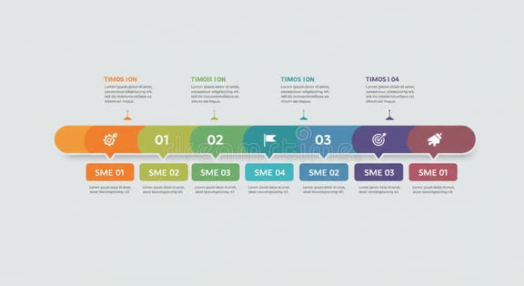 Horizontal Timeline Infographic with a Modern Design Features Four Main ...
