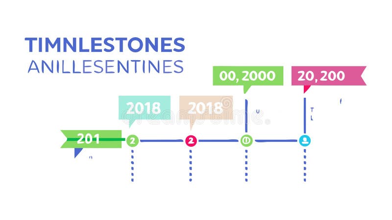 Horizontal Timeline with Key Milestones and Metrics, Vector Design ...