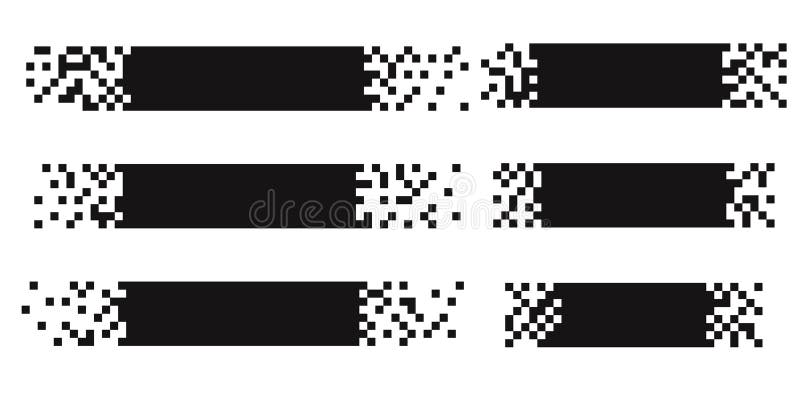 Horizontal Title Tag Set Pixel Effect, Mosaic Footer, Label. Geometric ...