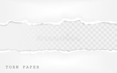 Horizontal Torn Paper Edge. Ripped Squared Horizontal Paper Strips ...