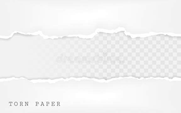 Horizontal Torn Paper Edge. Ripped Squared Horizontal Paper Strips ...