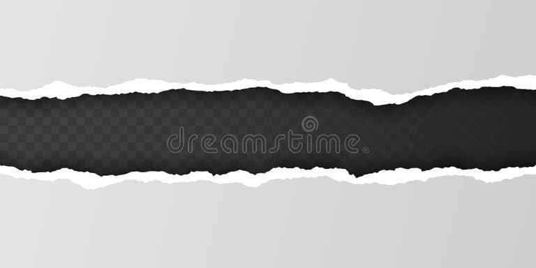 Horizontal Torn Paper Edge. Ripped Squared Horizontal Paper Strips ...
