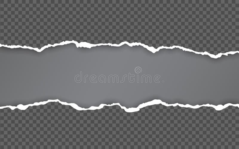 Horizontal Torn Paper Edge. Ripped Squared Horizontal White Paper ...
