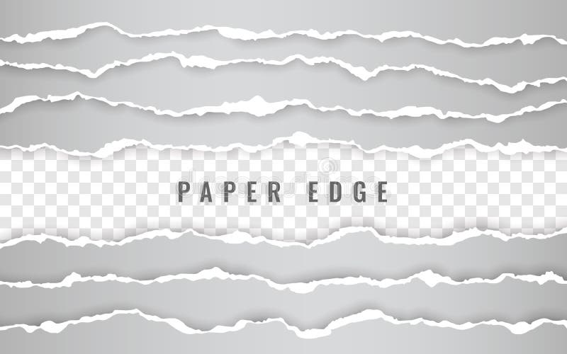 Horizontal Torn Paper Edge. Ripped Squared Horizontal White Paper ...
