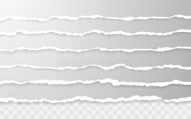 Horizontal Torn Paper Edge. Ripped Squared Horizontal White Paper ...