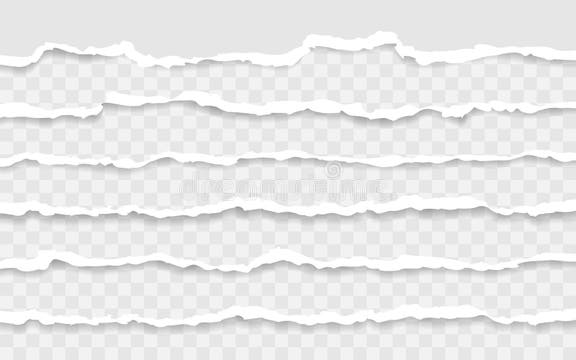 Horizontal Torn Paper Edge. Ripped Squared Horizontal White Paper ...