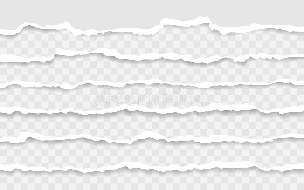 Horizontal Torn Paper Edge. Ripped Squared Horizontal White Paper ...