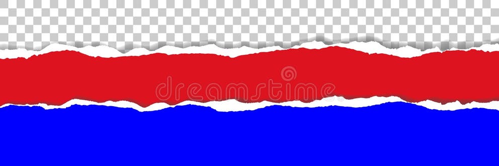 Horizontal Torn Red and Blue Paper for Pattern and Design Stock Vector ...